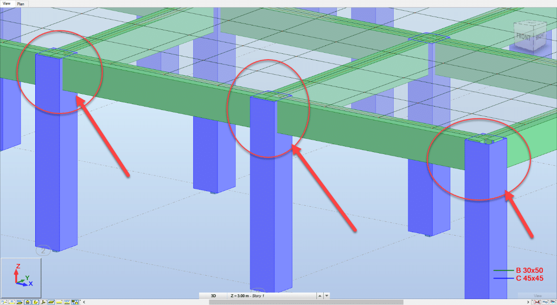 Las excentricidades en Robot Structural Analysis Autodesk